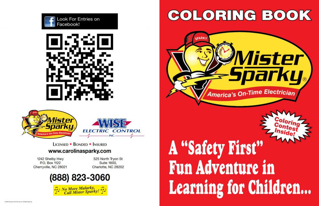 Free Mister Sparky Coloring Book | Mister Sparky by Wise Electric ...